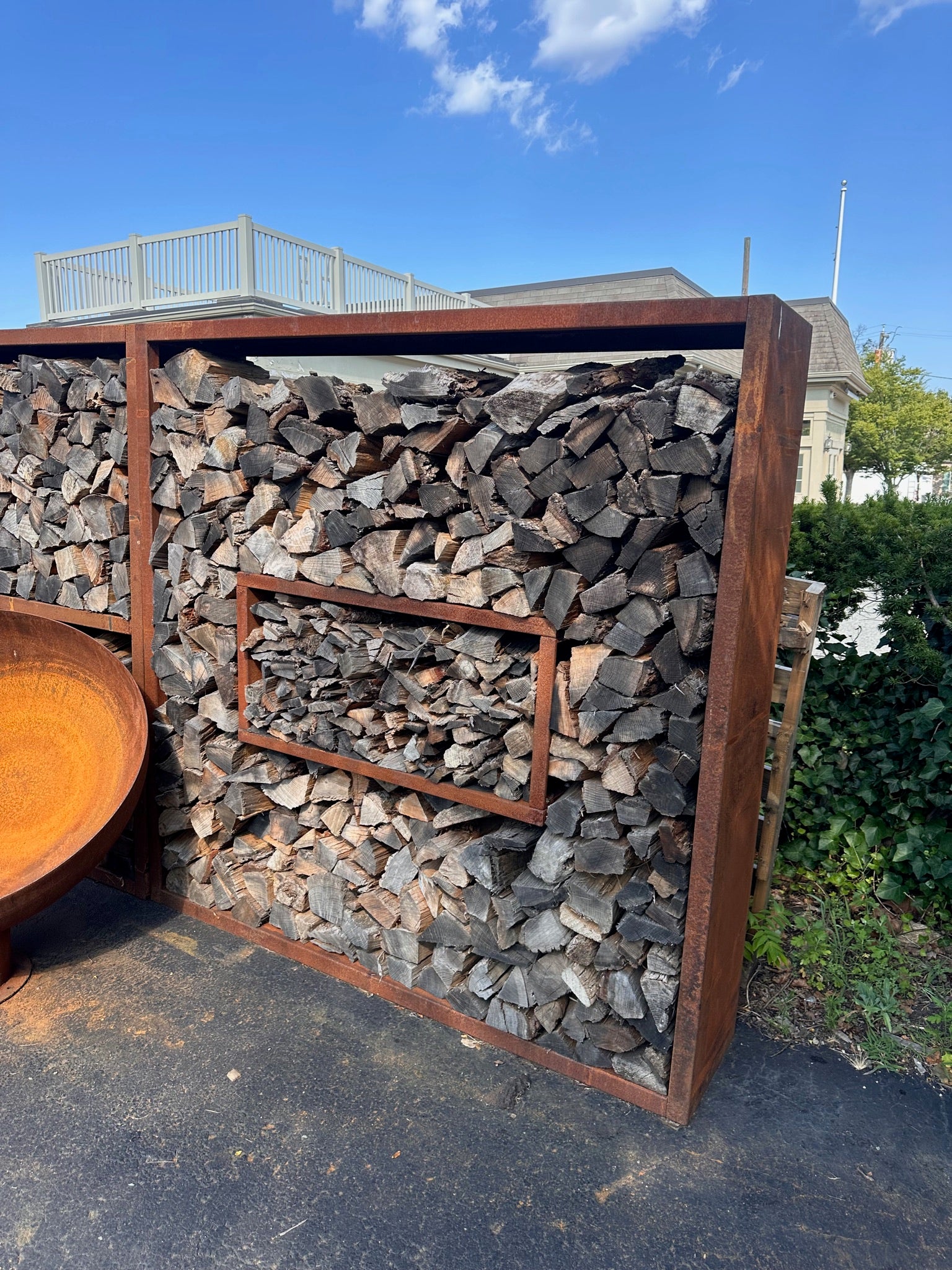 Hollow Wood Storage Wall – CortZen Outdoor Decor
